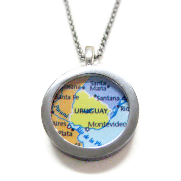 Kiola Designs | Jewelry | Uruguay Map Pendant Necklace | Poshmark